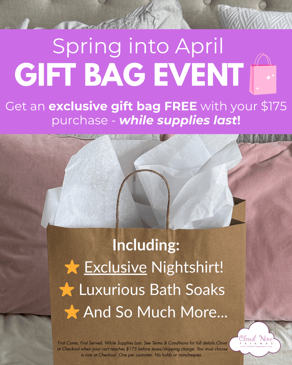 April 2025 Online Gift Bag – Cloud Nine Pajamas