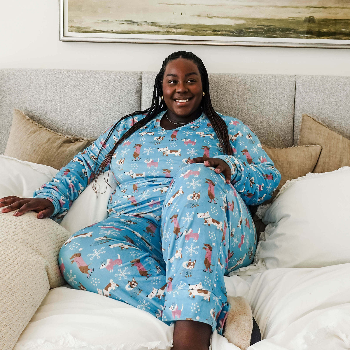 Paws on Ice Velvety Velour Jogger PJ Set - Dogs Skating | Miranda Nic ...